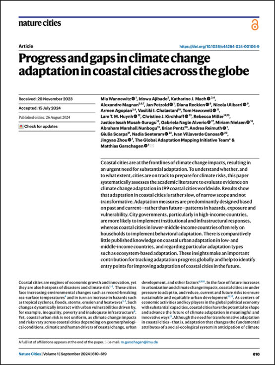 Progress and Gaps in Climate Change Adaptation in Coastal Cities across ...